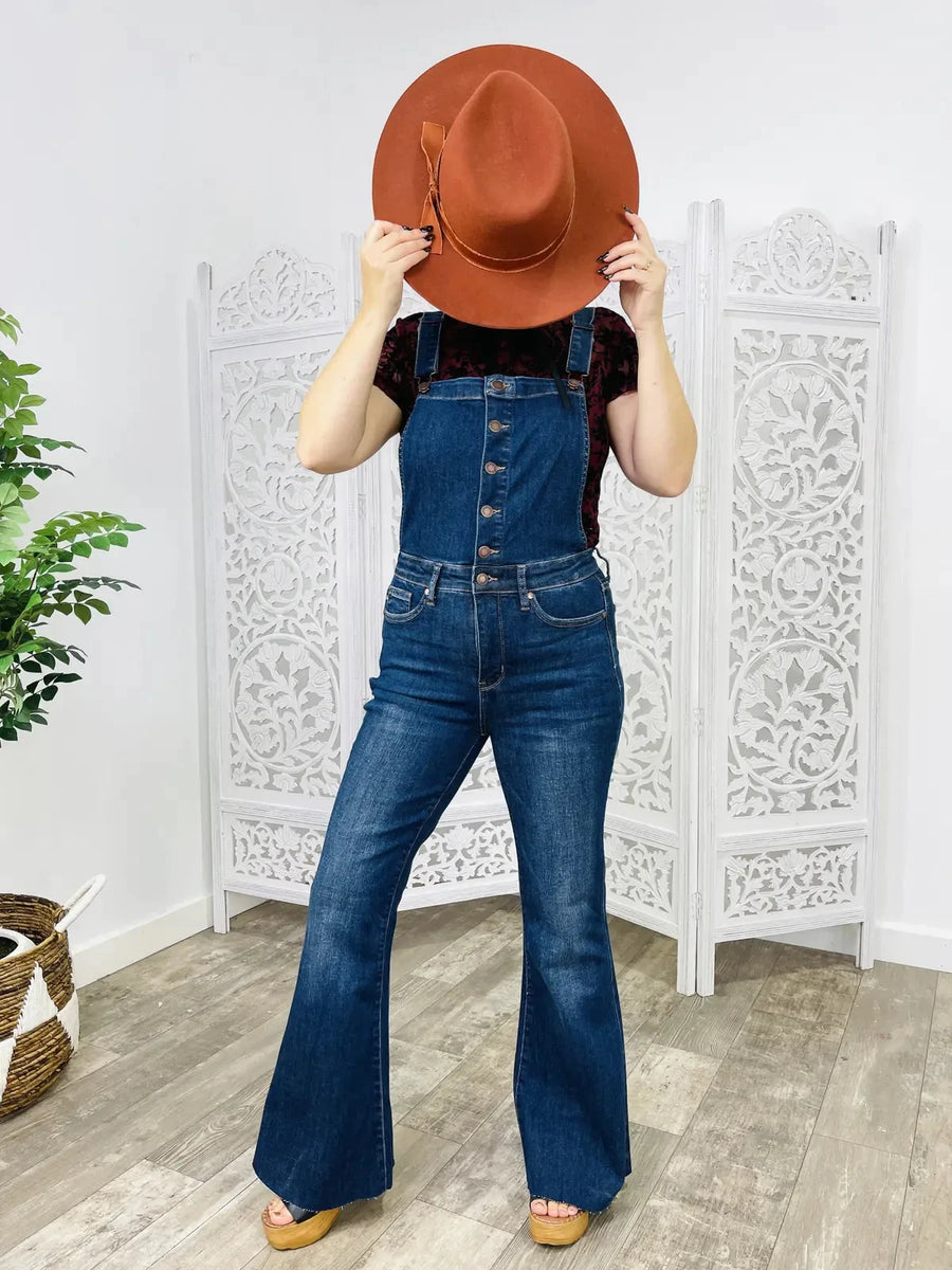 Judy Blue Brand: Tummy Control Button Overalls– Runway Romance